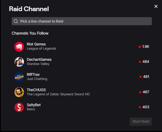 How to do a raid on Twitch - Gamepur